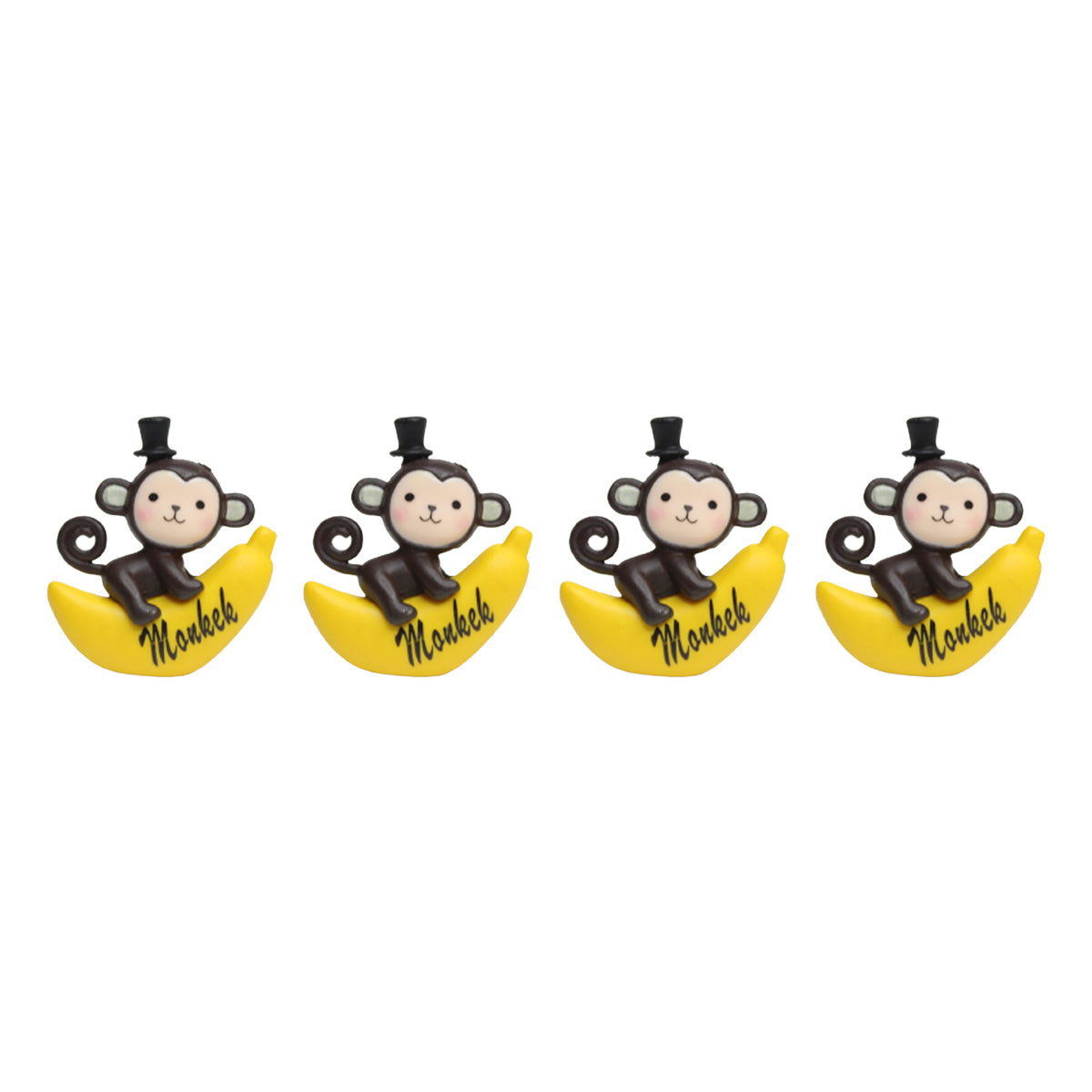 Wonderland Monkey on Banana (Set of 4) — Wonderland Garden Arts and Craft