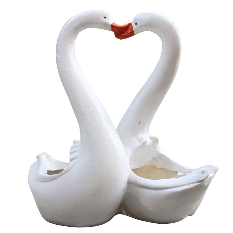 White Swan Couple Showpiece & Planter — Wonderland Garden Arts and Craft