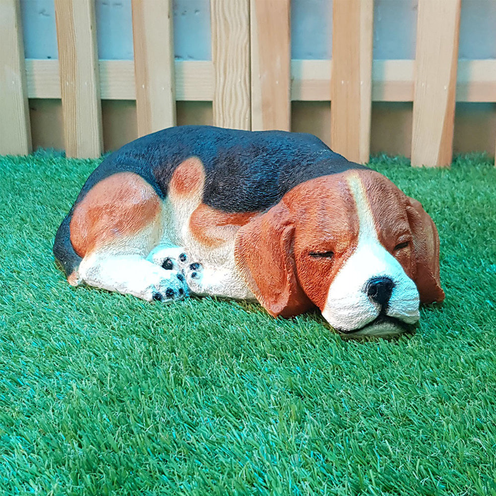 Buy Resin Beagle Dog Sleeping Statue, Brown Online — Wonderland Garden ...