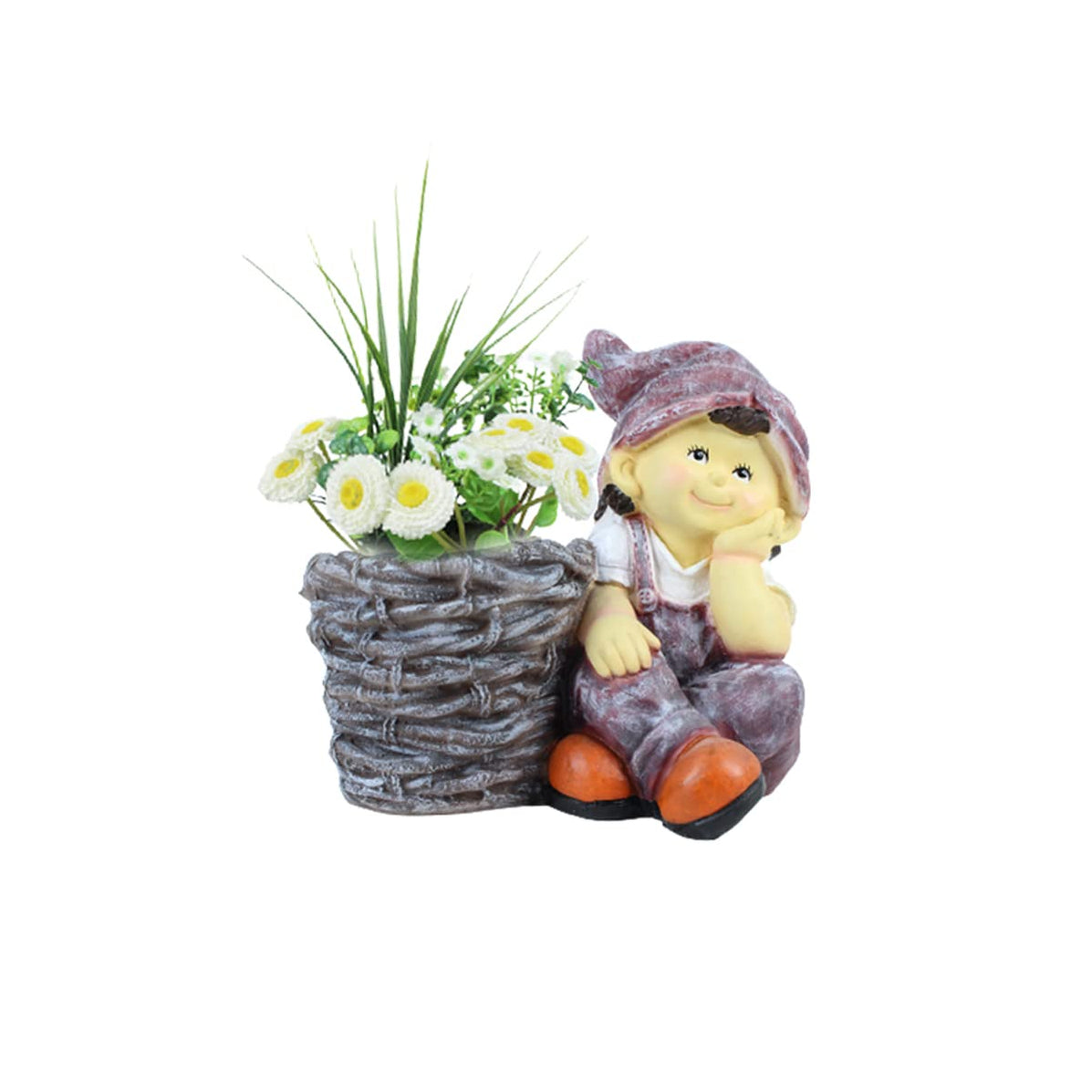 Buy resin boy Pot in light purple Online — Wonderland Garden Arts and Craft
