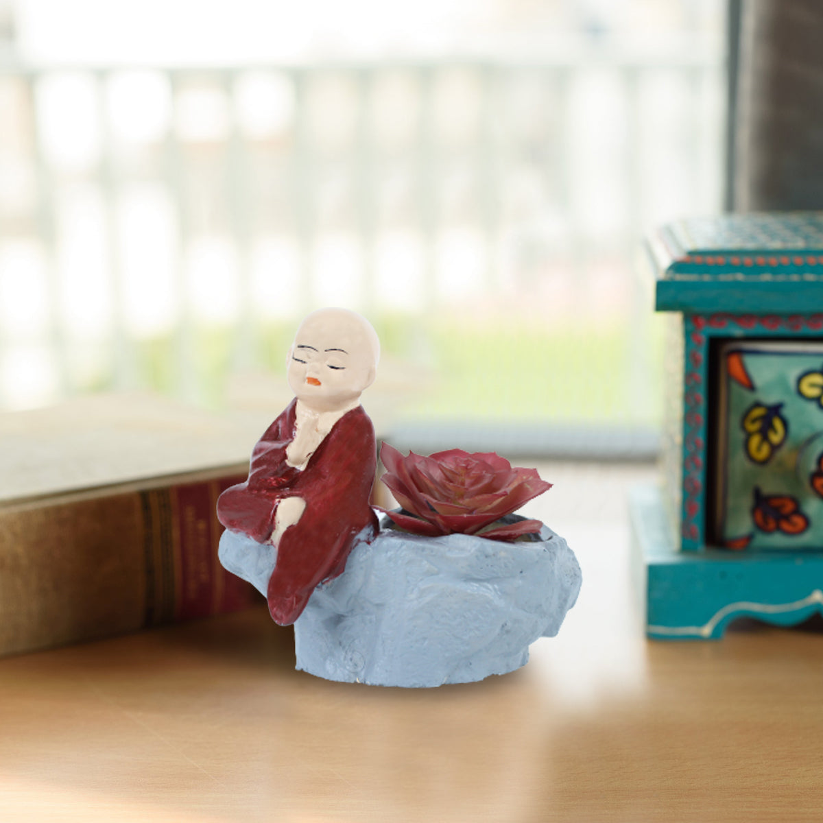 Buy Red Monk Planter for garden décor online — Wonderland Garden Arts ...