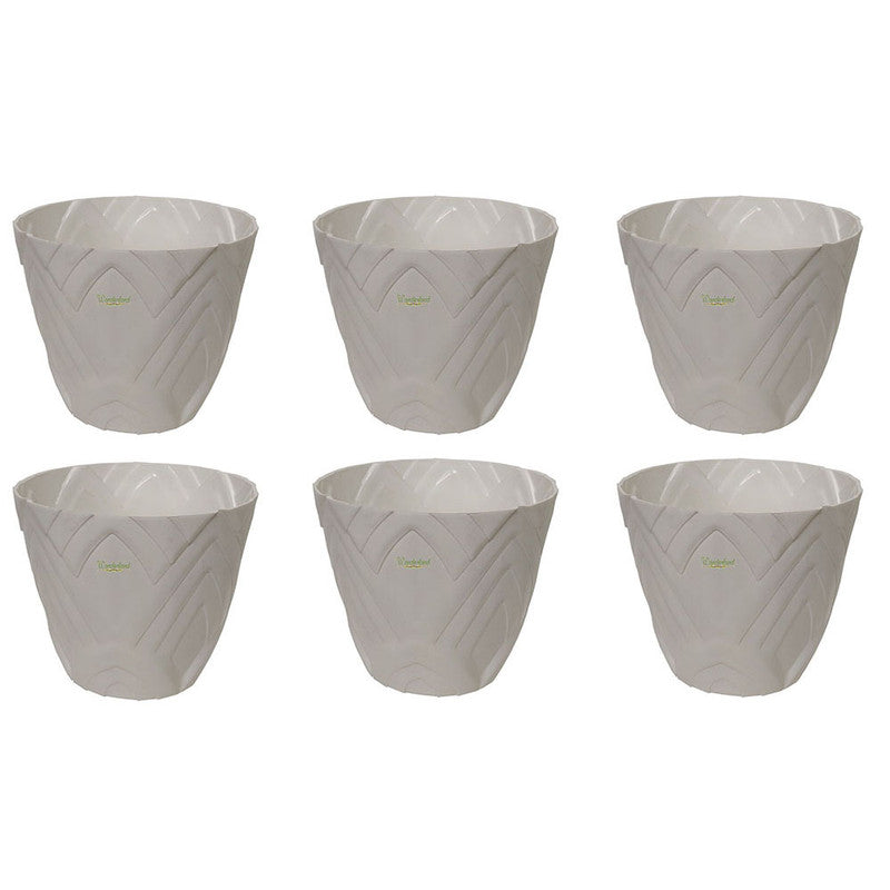 Buy Set of 6 : White Lotus 10" High Quality Plastic Pots Online ...